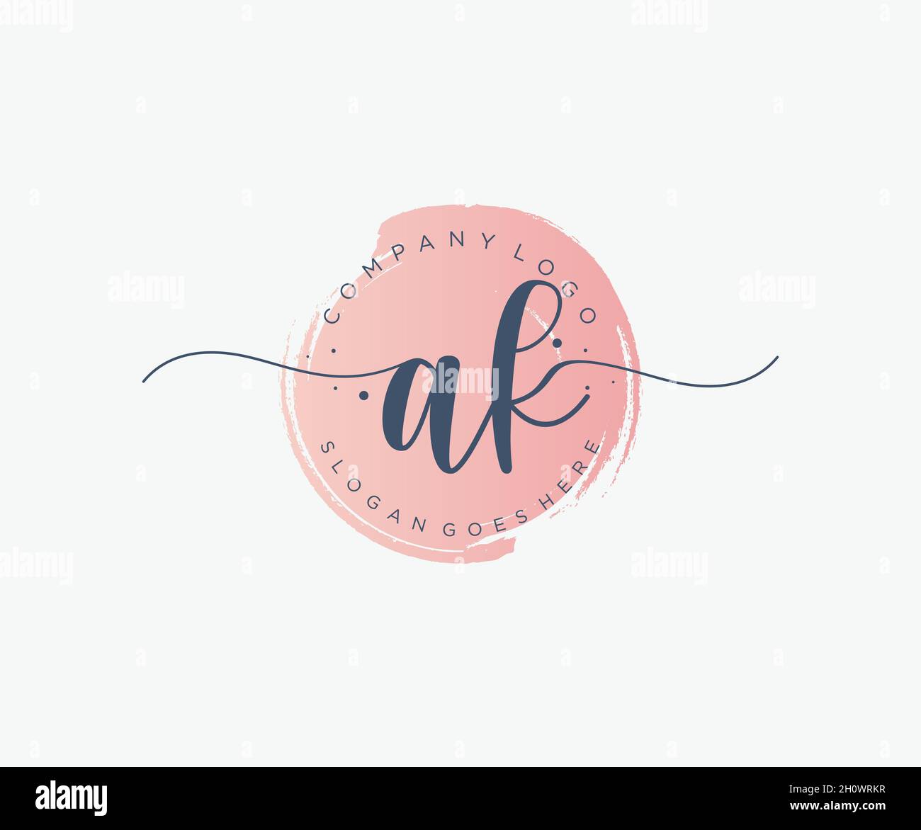 AK feminine logo. Usable for Nature, Salon, Spa, Cosmetic and Beauty ...