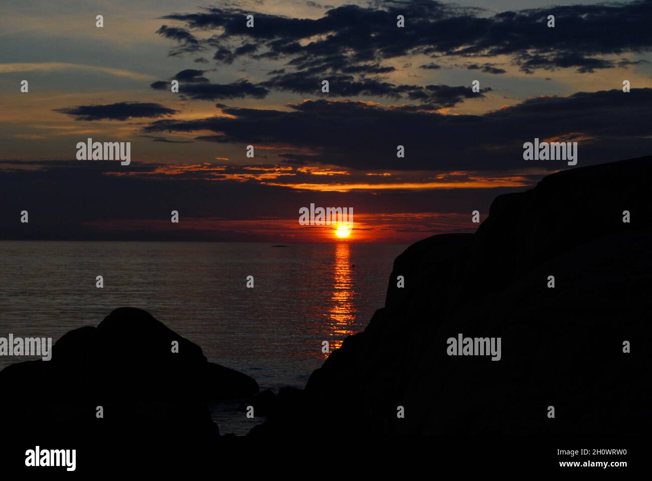 Sunset in Fjällbacka archipelago on the Swedish westcoast Stock Photo ...