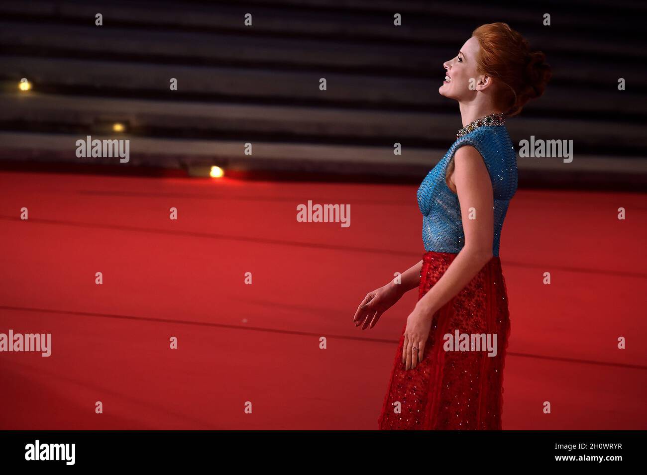 Rome, Italy. 14th Oct, 2021. ROME, ITALY - OCTOBER 14:Jessica Chastain ...