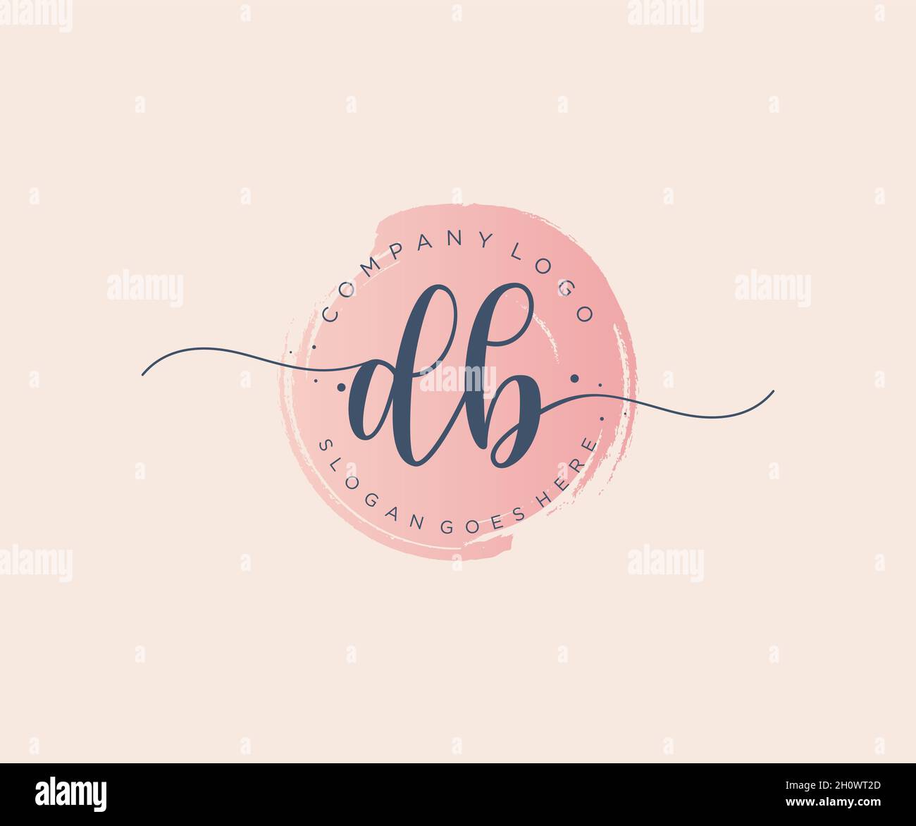 DB feminine logo. Usable for Nature, Salon, Spa, Cosmetic and Beauty ...