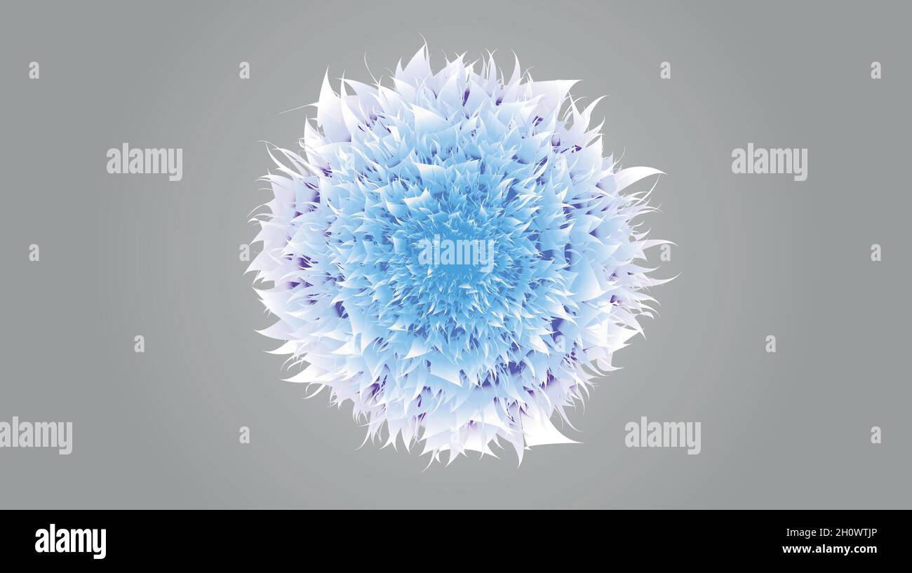Modern floral art - Vector composition of ball shaped blue flower for ...