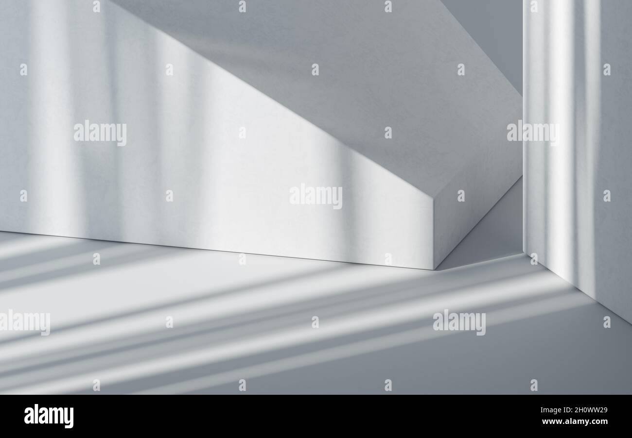 Light and shadow in an empty room, 3d rendering. Computer digital ...