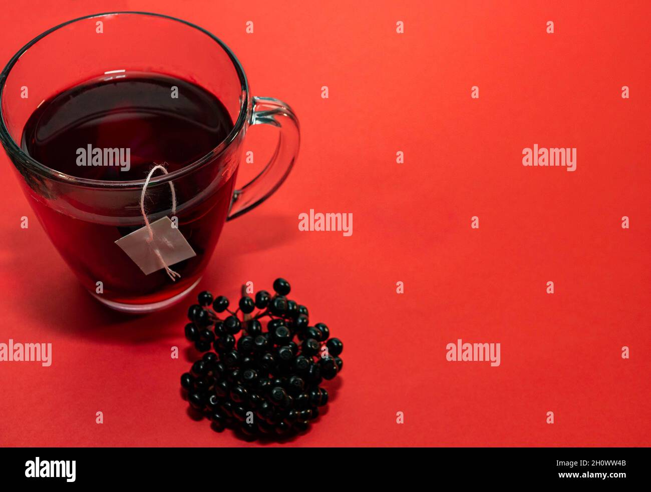 Natural black berry tea close-up, red berry tea, homeopathy Stock Photo ...