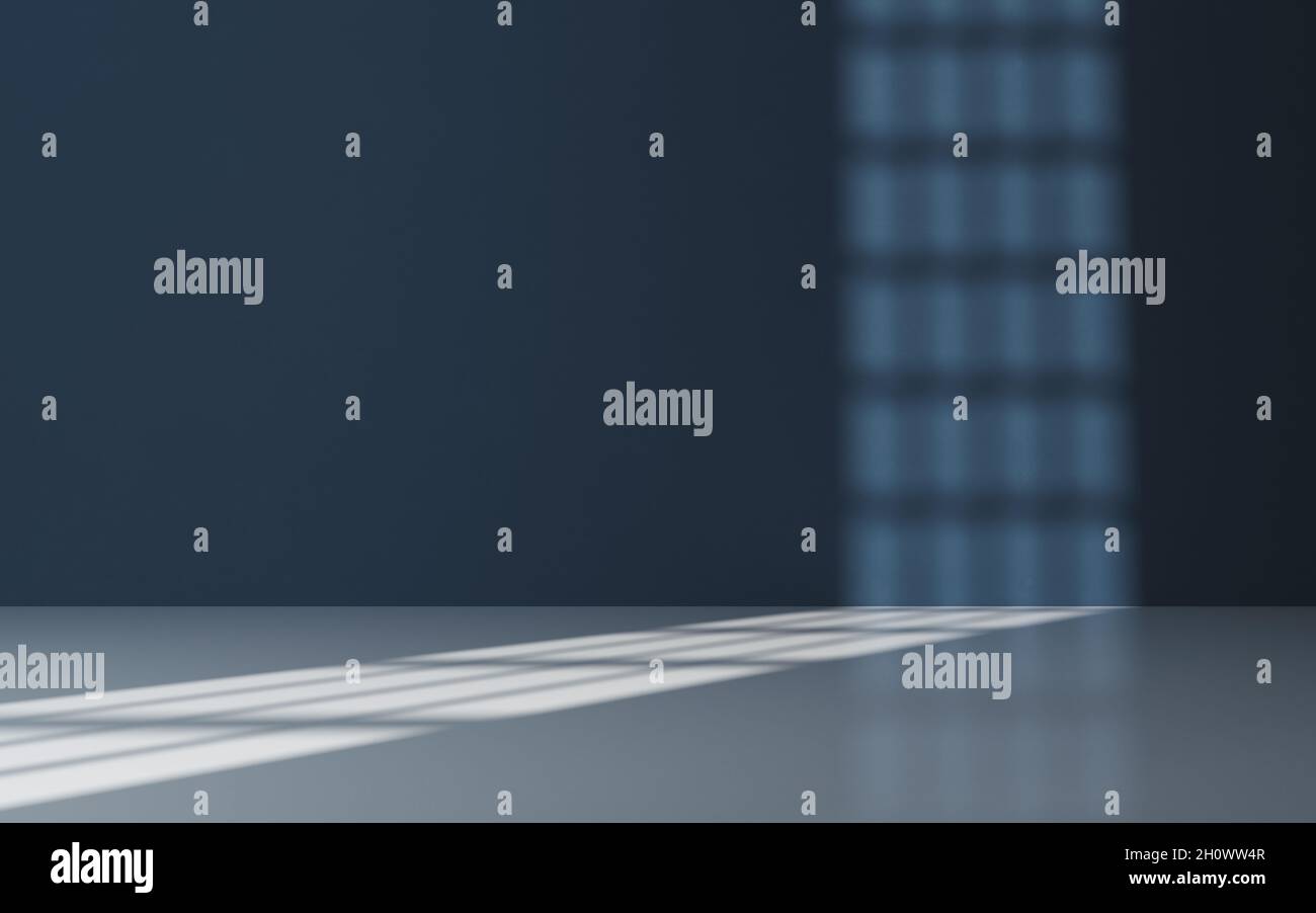 Light and shadow in an empty room, 3d rendering. Computer digital ...