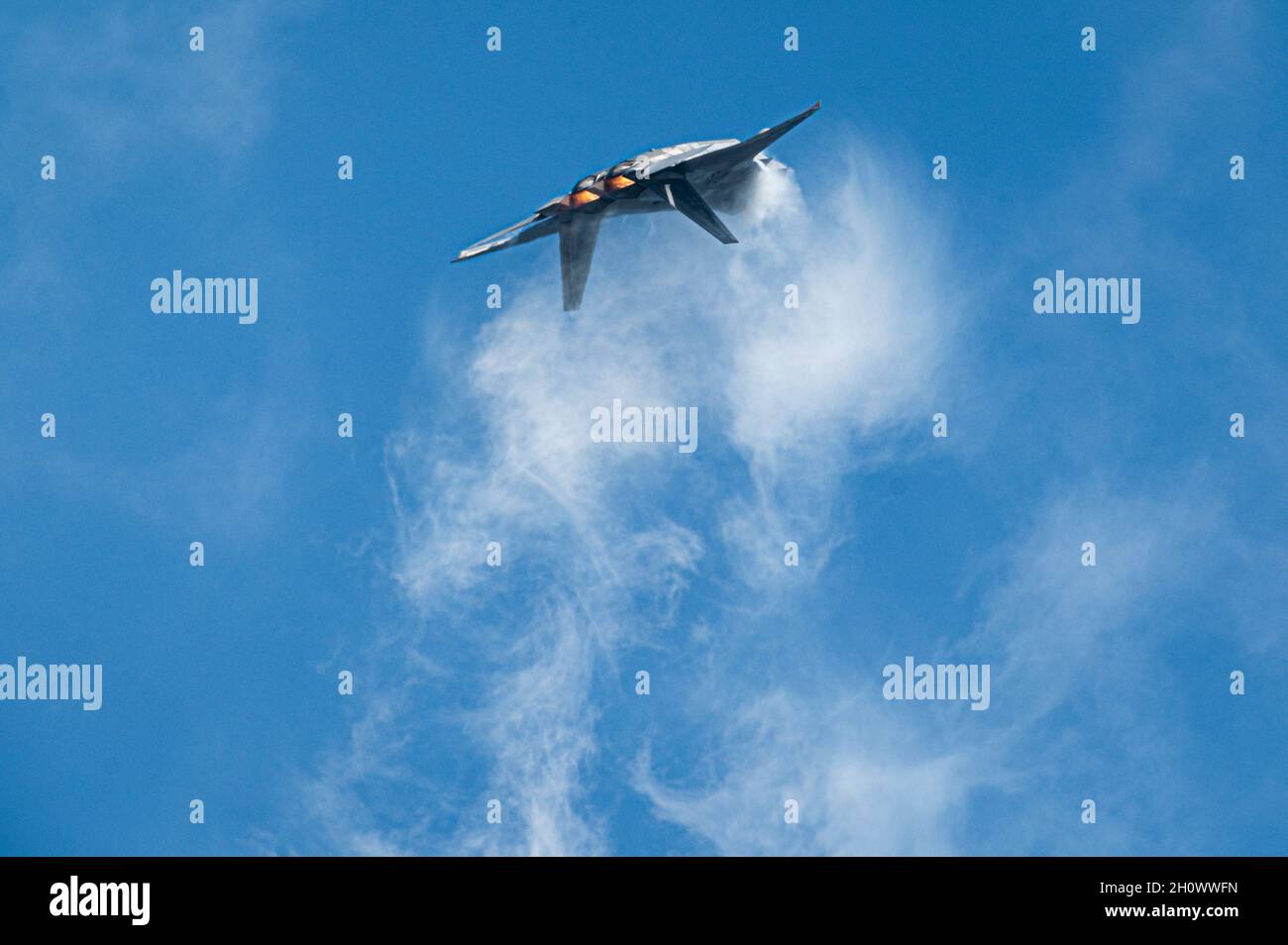 U.S. Air Force Maj. Josh Gunderson, F-22 Demo Team commander, performs ...
