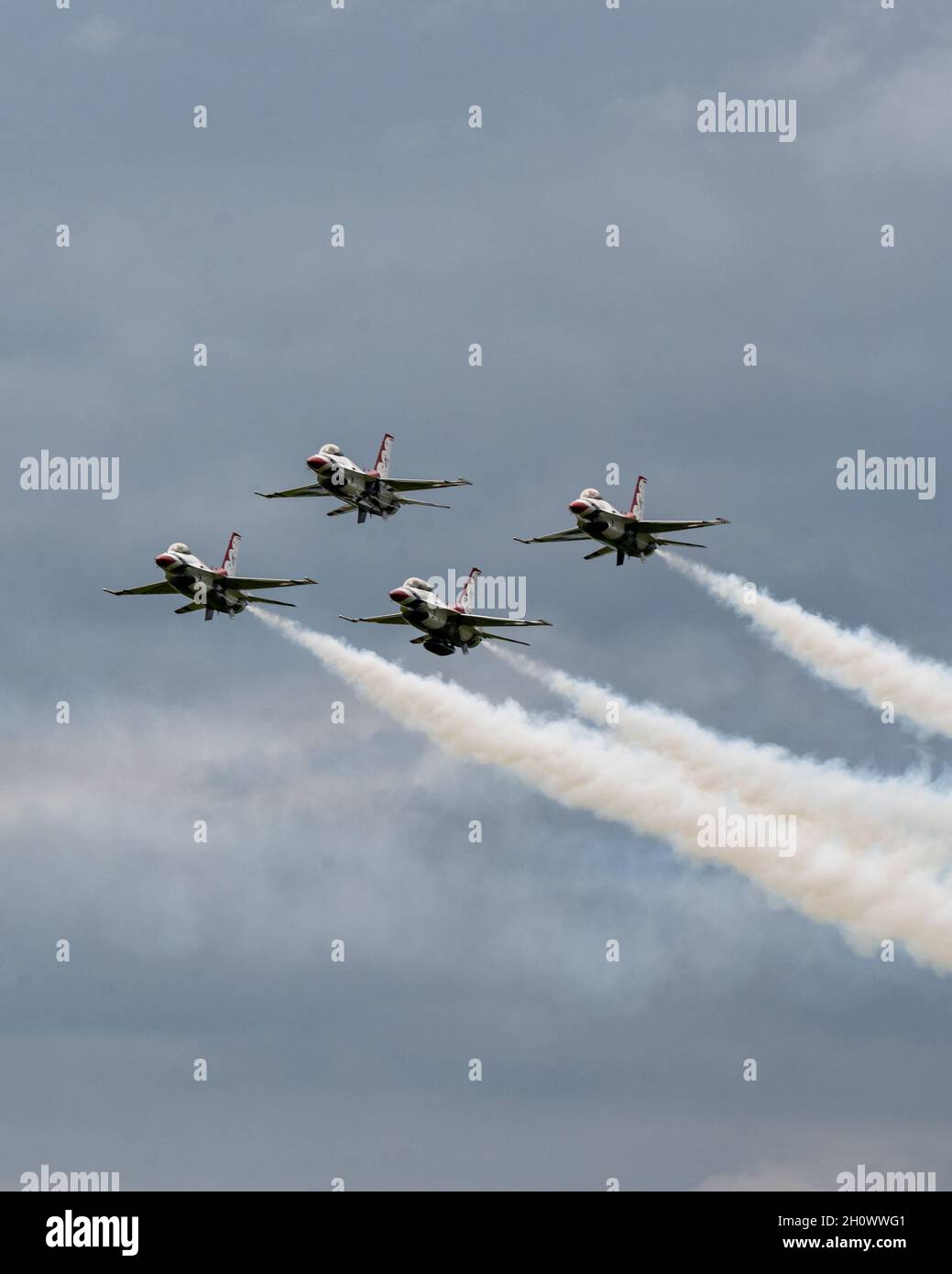 The U.S. Air Force Air Demonstration Squadron "Thunderbirds" fly in the ...