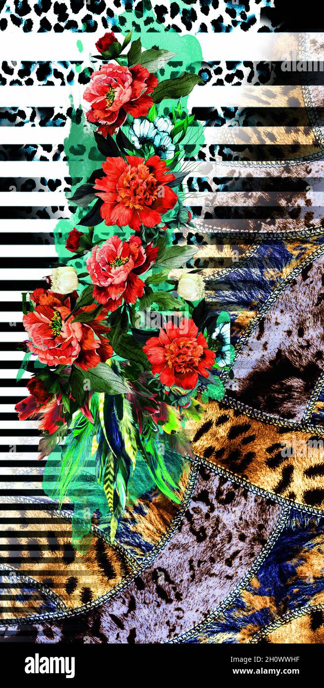 textile fashion prints, modern designs Stock Photo - Alamy