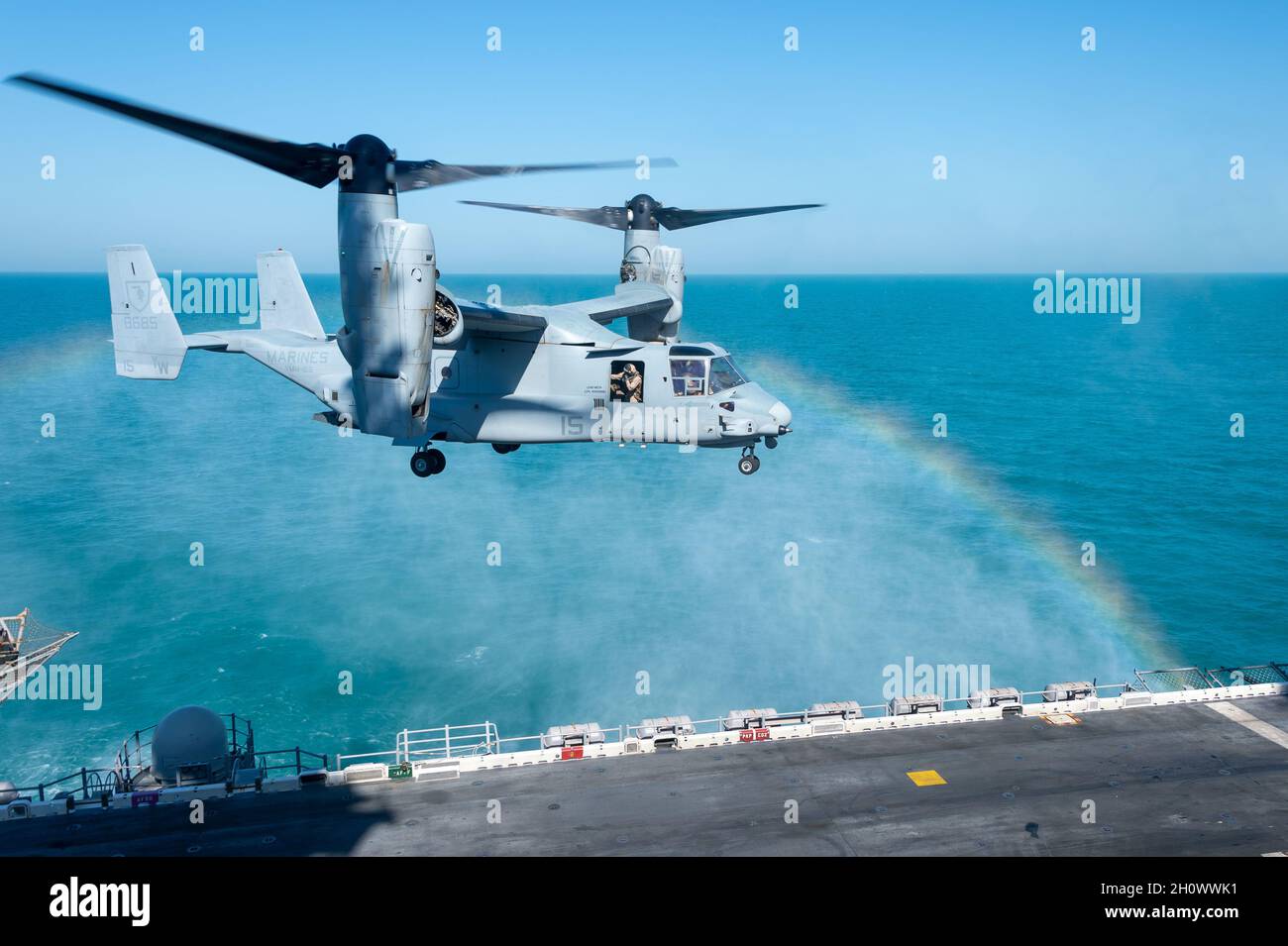 ARABIAN GULF (Oct. 10, 2021) MV-22B Osprey attached to Marine Medium ...