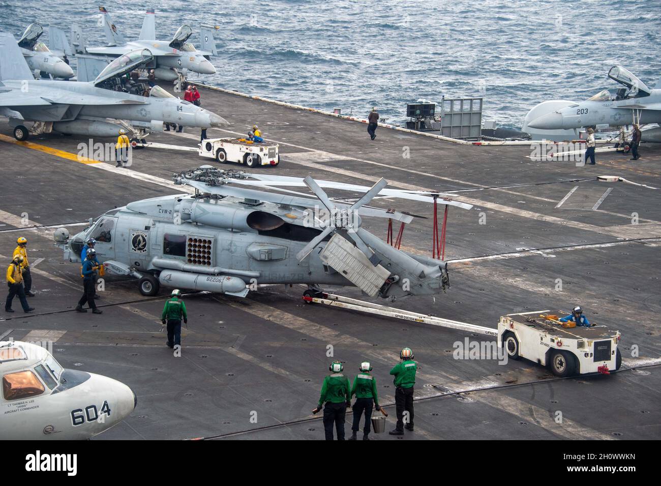 211011-N-RO680-1170 BAY OF BENGAL (Oct. 11, 2021) An MH-60R Sea Hawk ...