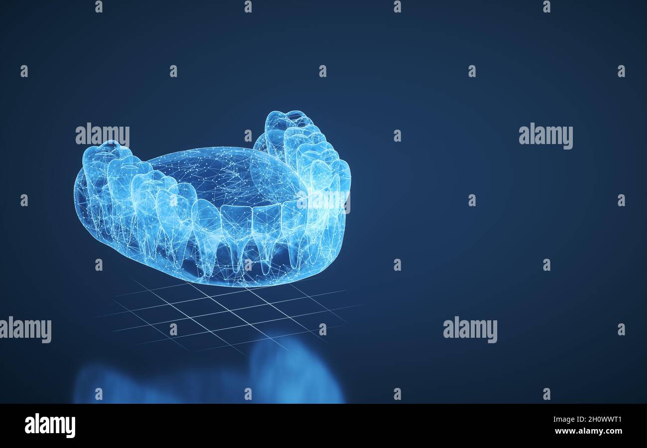 Healthy Teeth, teeth treatment, 3d rendering. Computer digital drawing ...