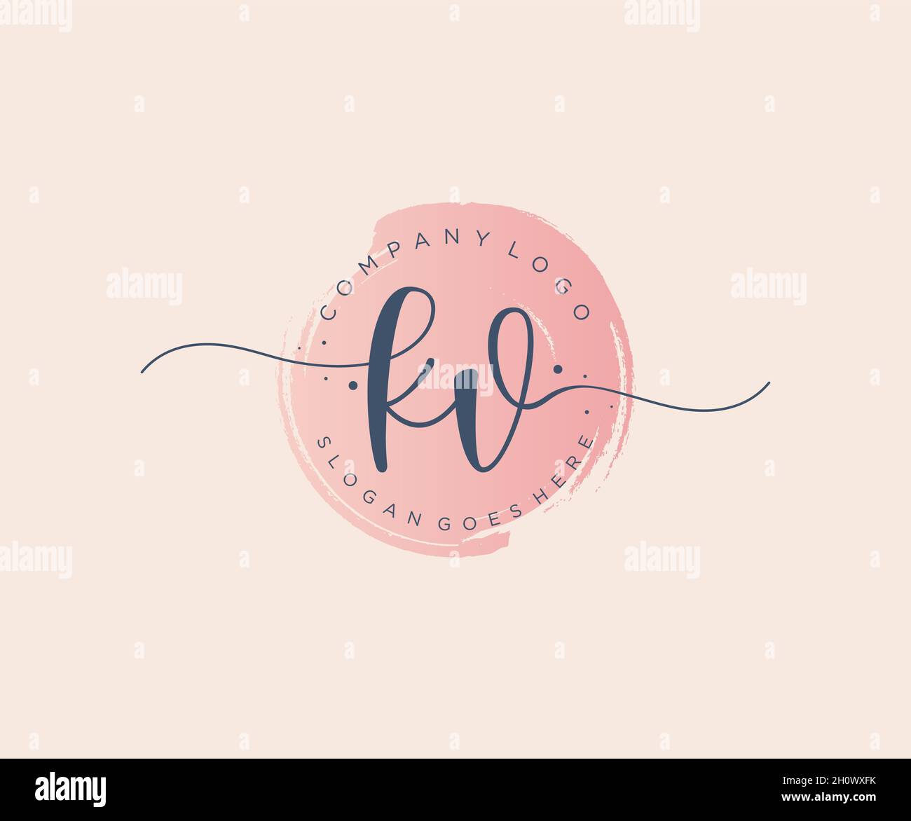 KV feminine logo. Usable for Nature, Salon, Spa, Cosmetic and Beauty ...