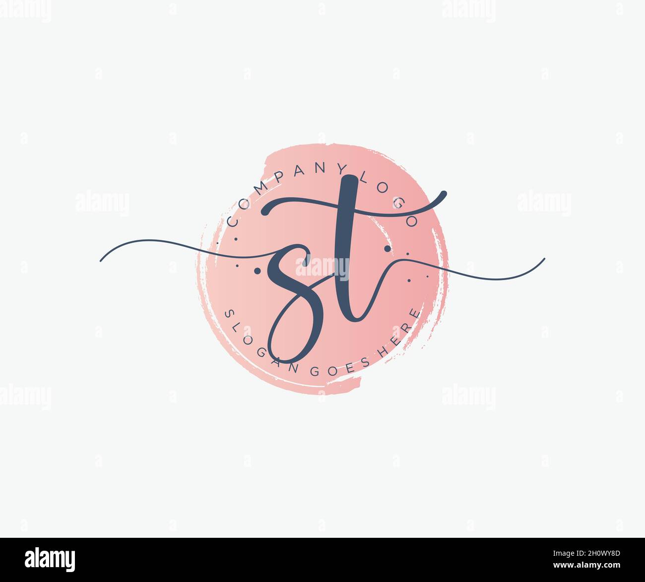 ST feminine logo. Usable for Nature, Salon, Spa, Cosmetic and Beauty ...