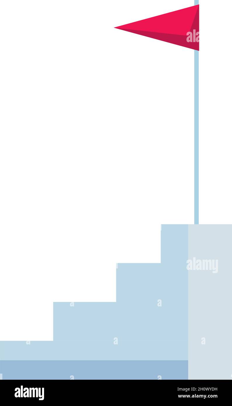 stair with success flag Stock Vector Image & Art - Alamy
