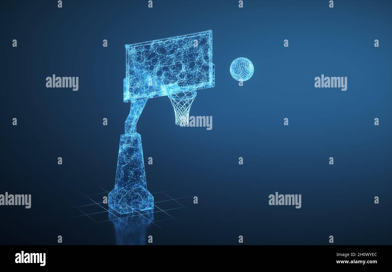 Basketball and sports, physical exercise, 3d rendering. Computer ...