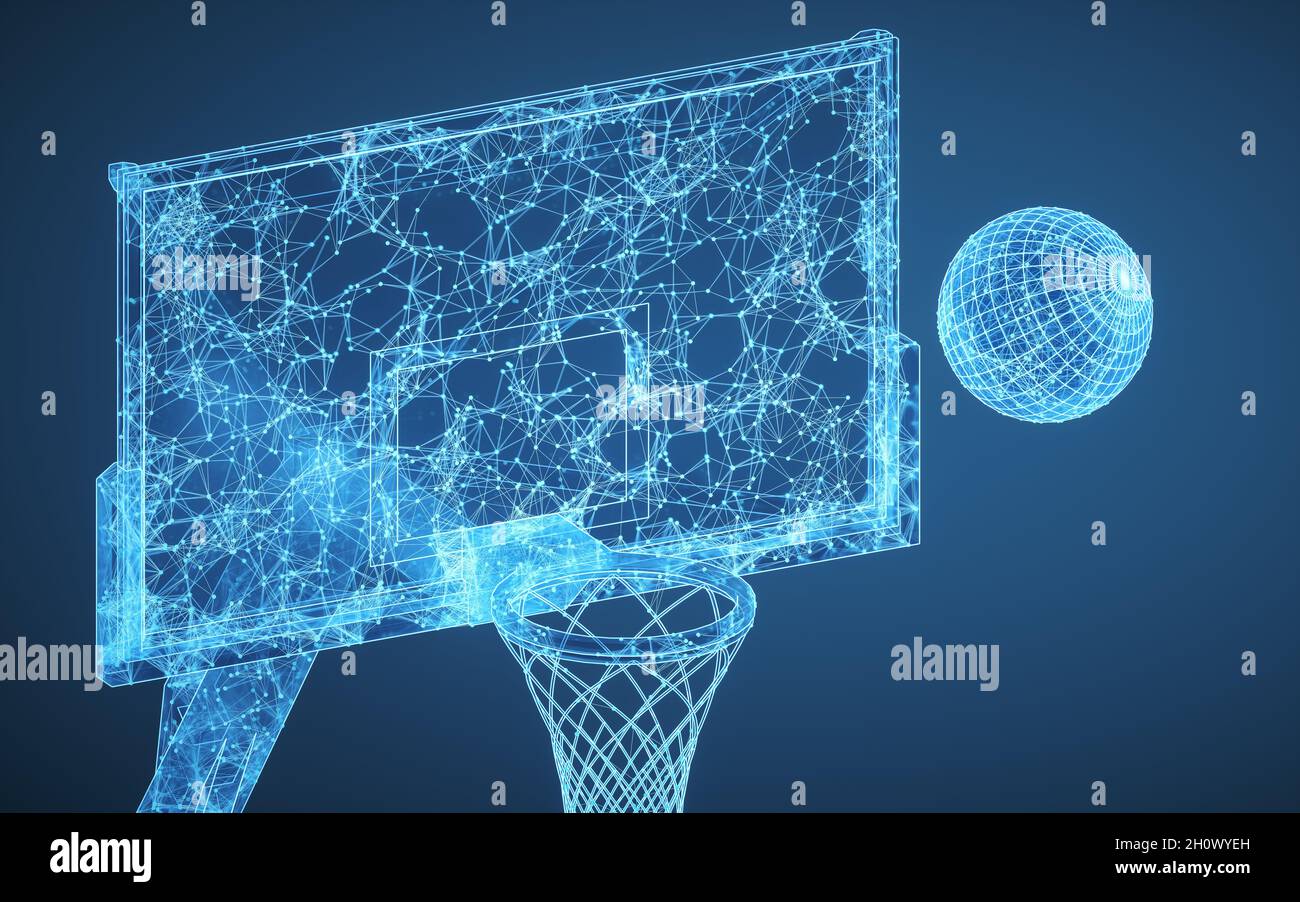 Basketball and sports, physical exercise, 3d rendering. Computer ...