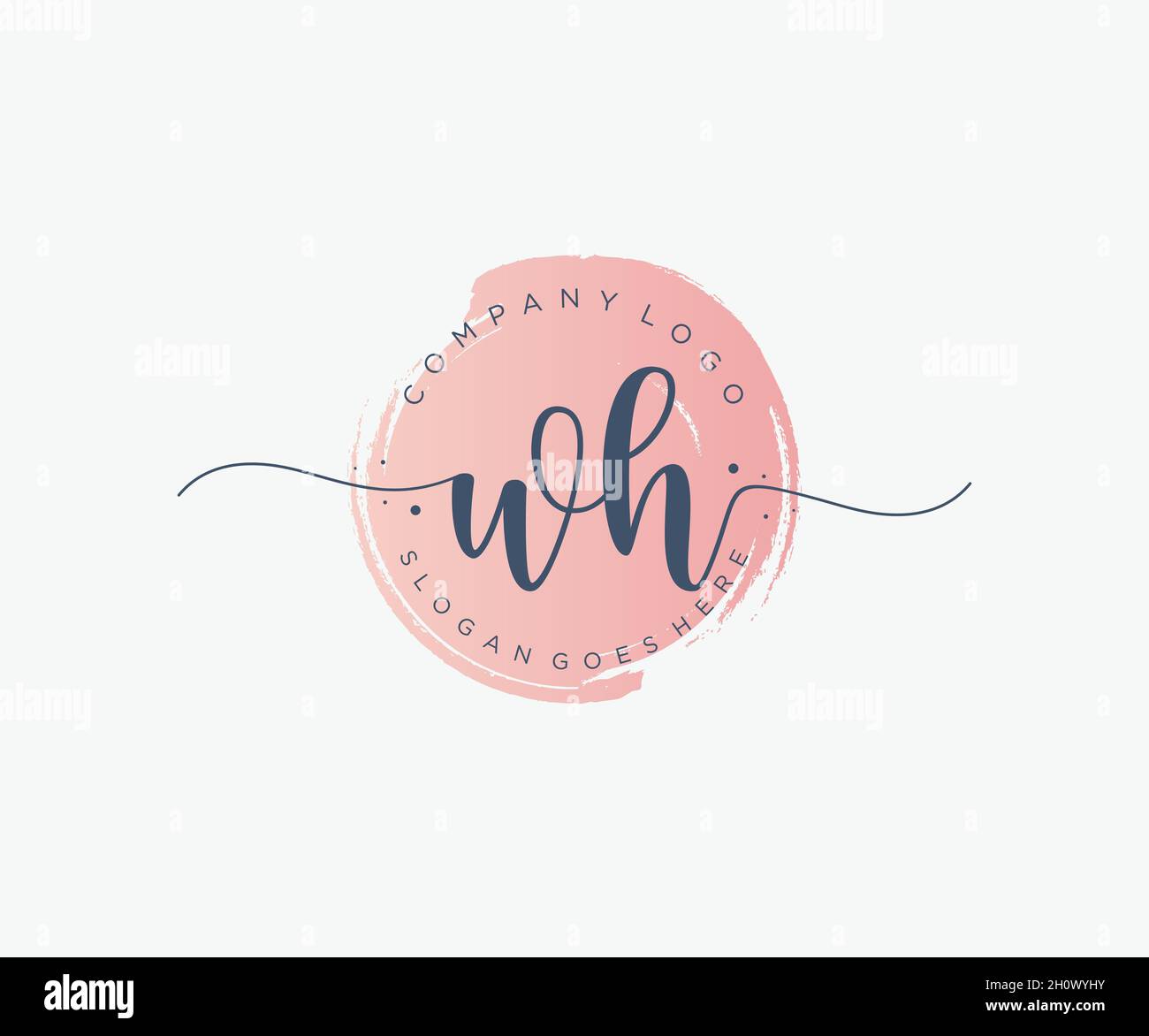 WH feminine logo. Usable for Nature, Salon, Spa, Cosmetic and Beauty ...