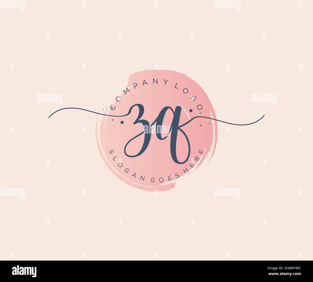 ZQ feminine logo. Usable for Nature, Salon, Spa, Cosmetic and Beauty ...