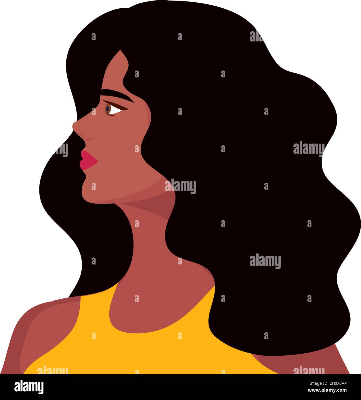 Beautiful woman brunette long Stock Vector Images - Alamy