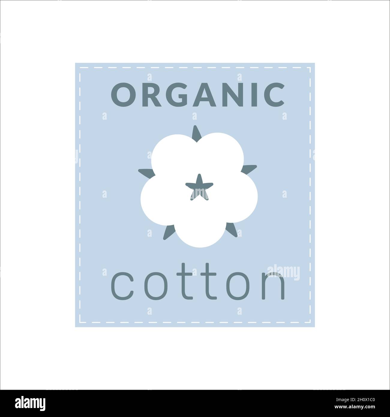 Cotton label, organic cotton sign with delicate pastel colors isolated ...