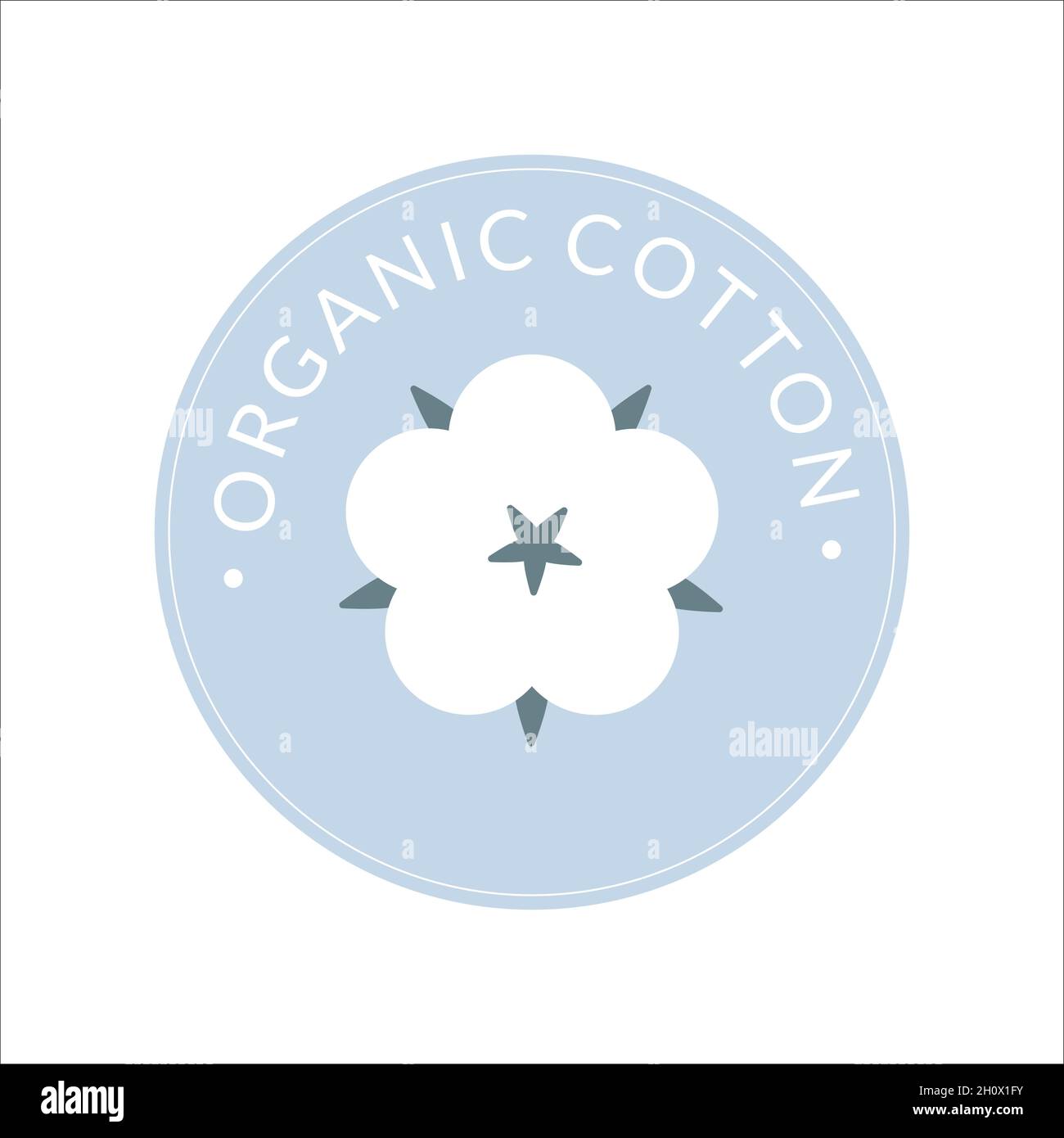 Cotton label, organic cotton sign with delicate pastel colors isolated ...