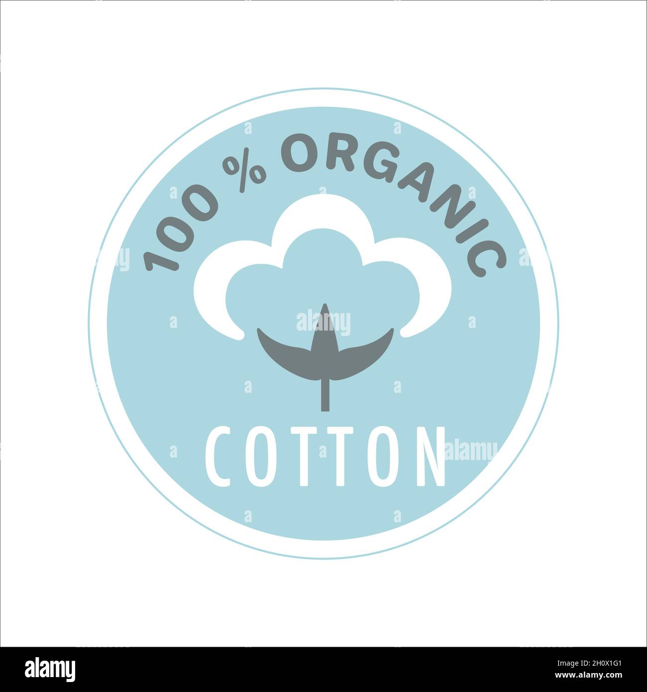 Cotton label, organic cotton sign with delicate pastel colors isolated ...