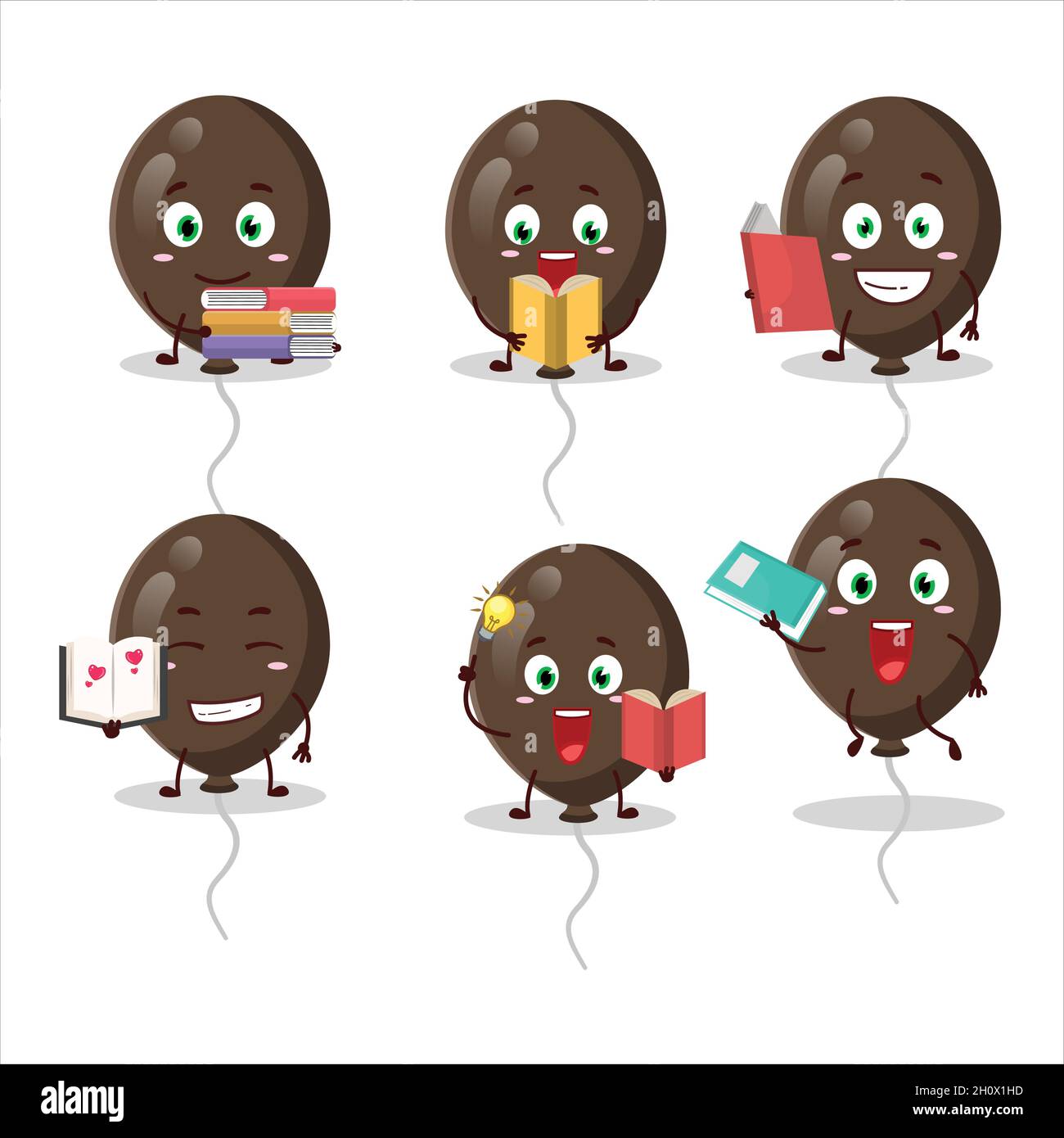 A picture of brown balloons cartoon character concept reading an ...