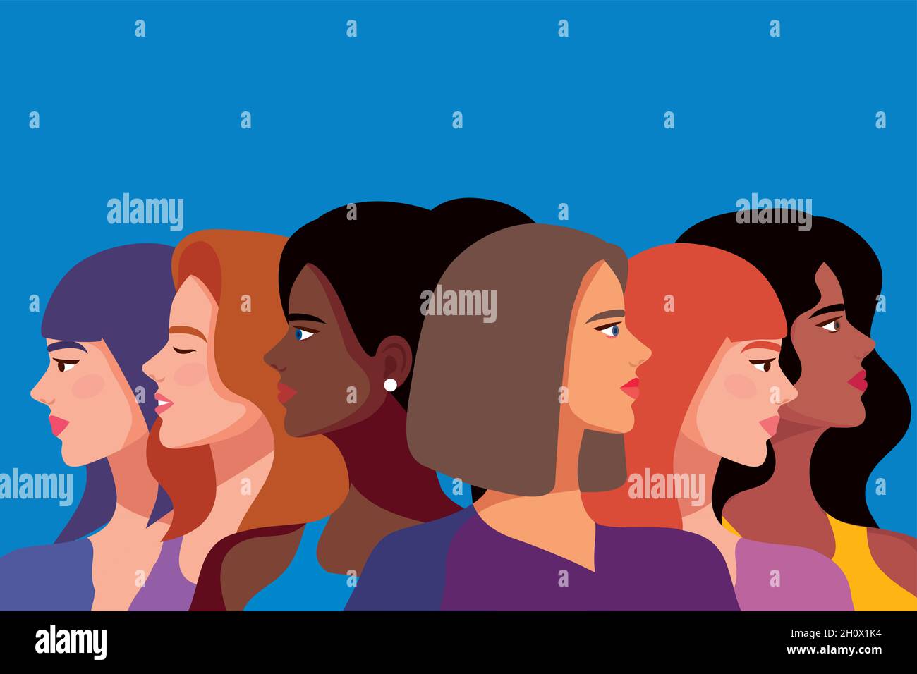 six beautiful girls characters Stock Vector Image & Art - Alamy