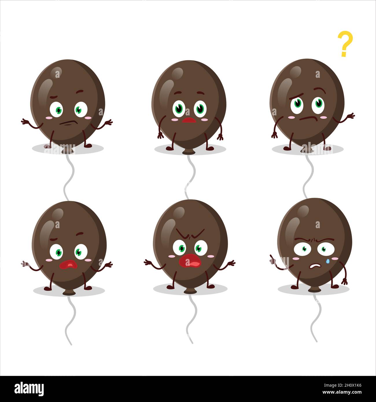 Cartoon character of brown balloons with what expression. Vector ...