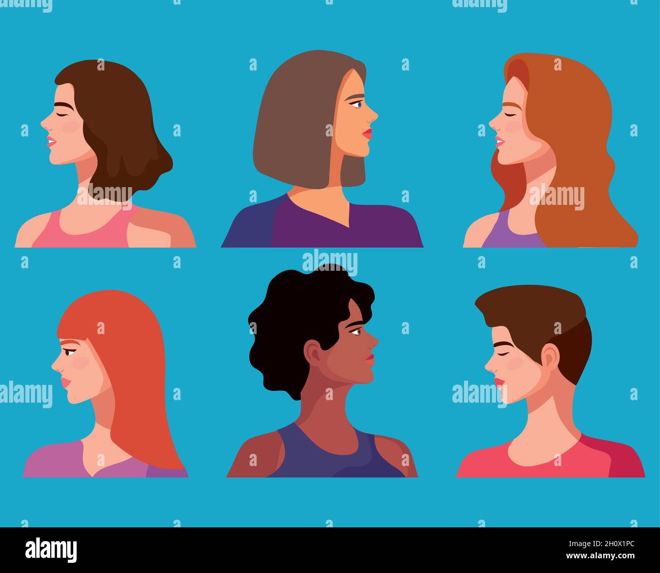 six beautiful women characters Stock Vector Image & Art - Alamy