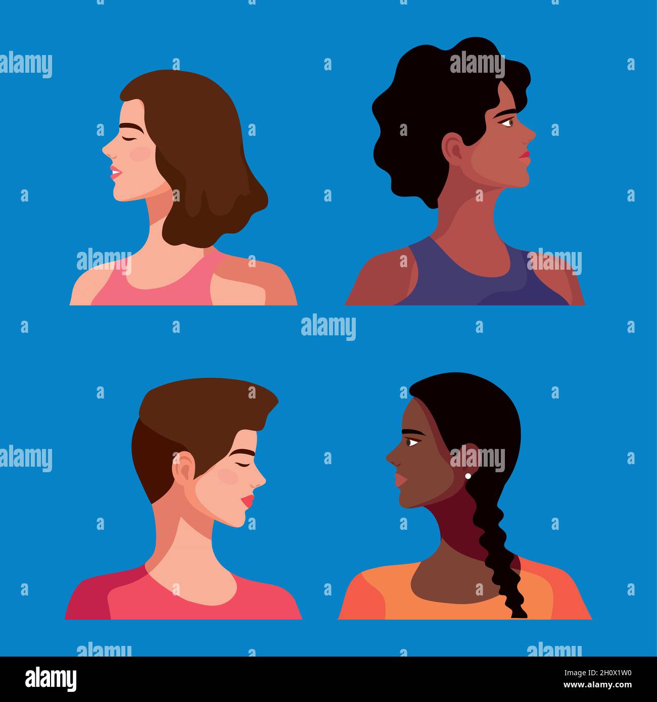 four beautiful women characters Stock Vector Image & Art - Alamy