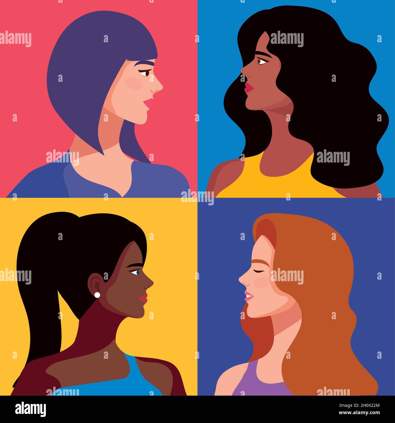 four beautiful girls characters Stock Vector Image & Art - Alamy