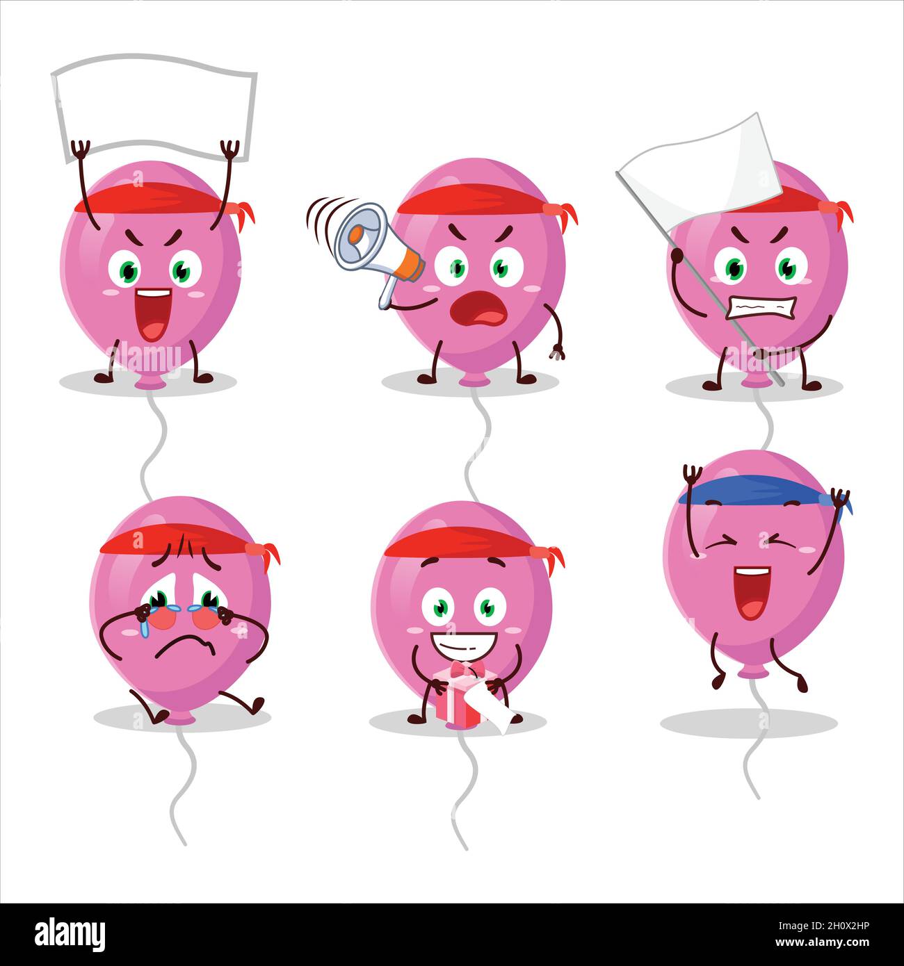 Mascot design style of pink balloons character as an attractive ...