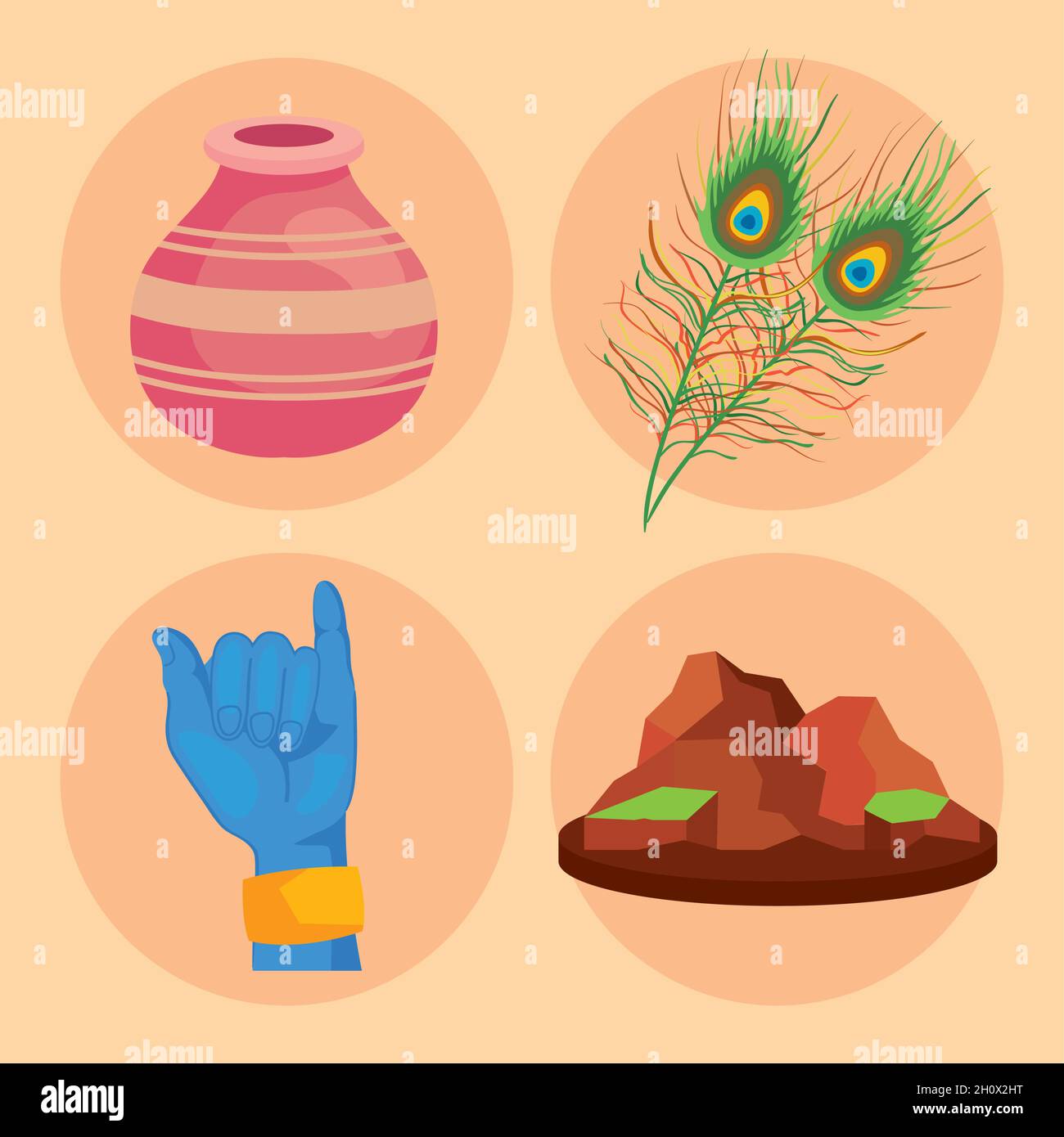 four govardhan puja icons Stock Vector Image & Art - Alamy