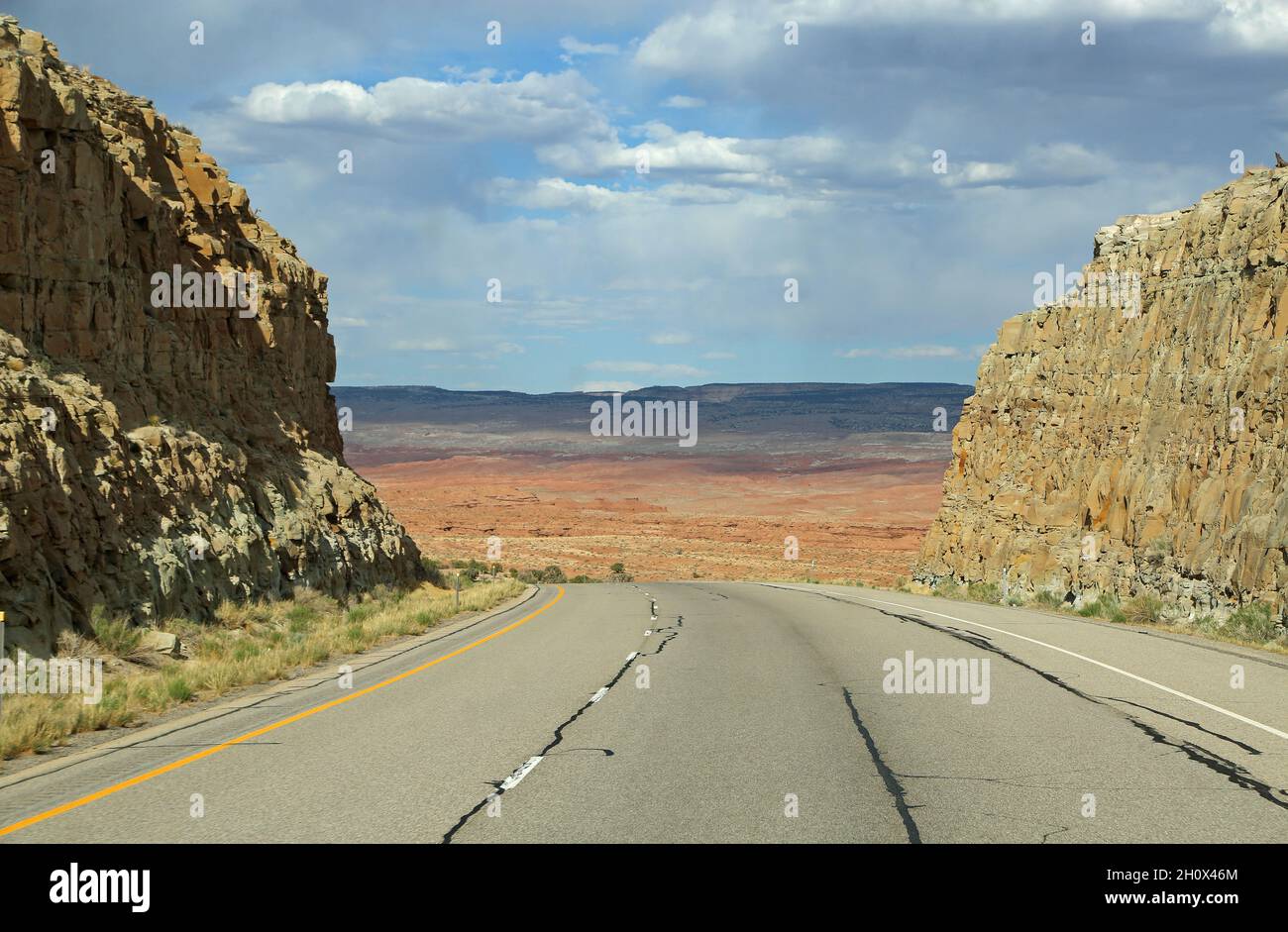 View at Salt Wash from the pass, Utah Stock Photo - Alamy