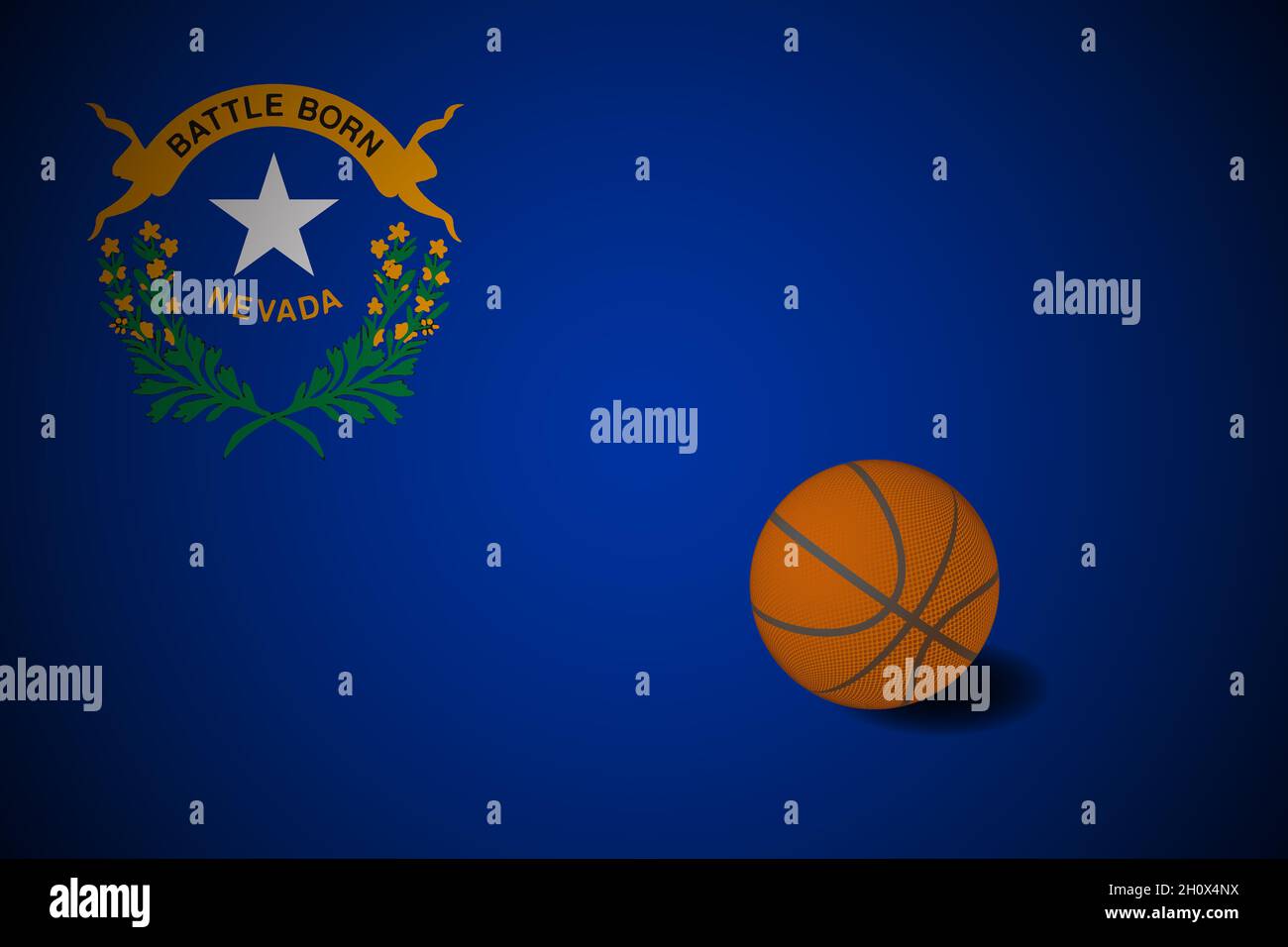 Nevada flag with realistic basketball ball, vector Stock Vector Image ...