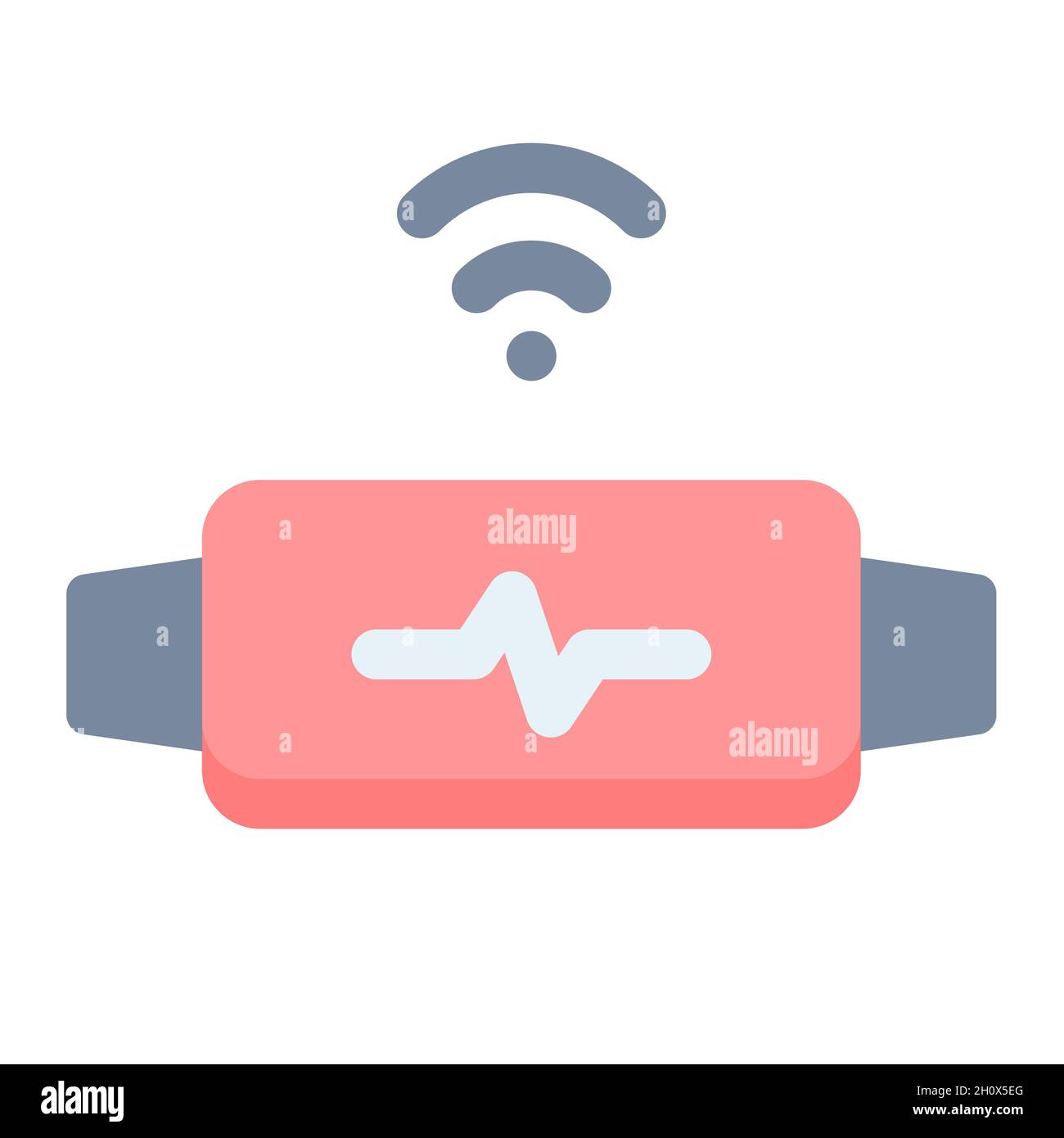 smartband band monitoring health single isolated icon with flat style vector illustration Stock ...
