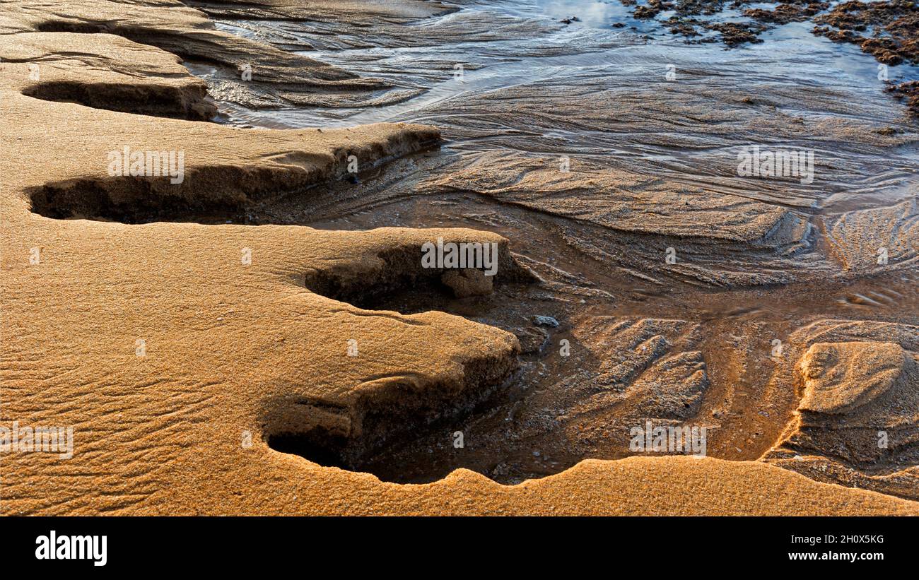 patterns in sand at Forresters Beach on the NSW Central Coast Stock ...