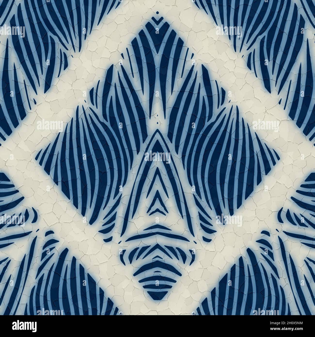 Seamless blue and white ceramic tile ornate damask pattern for surface ...