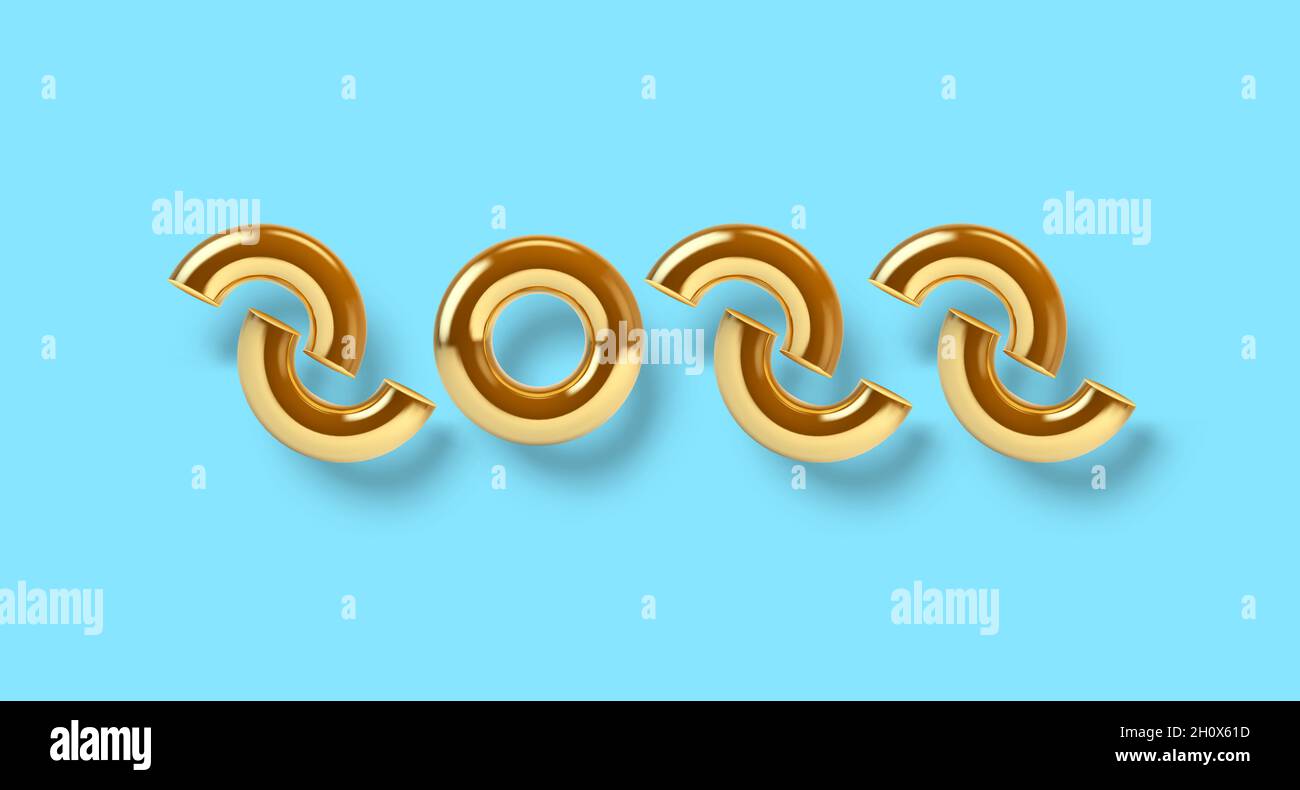 2022 New Year sign with abstract golden letters. 3D illustration Stock Vector Image & Art - Alamy