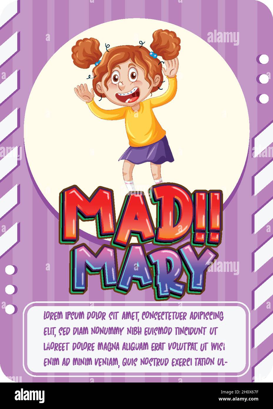 Character game card with word Mad Mary illustration Stock Vector Image ...
