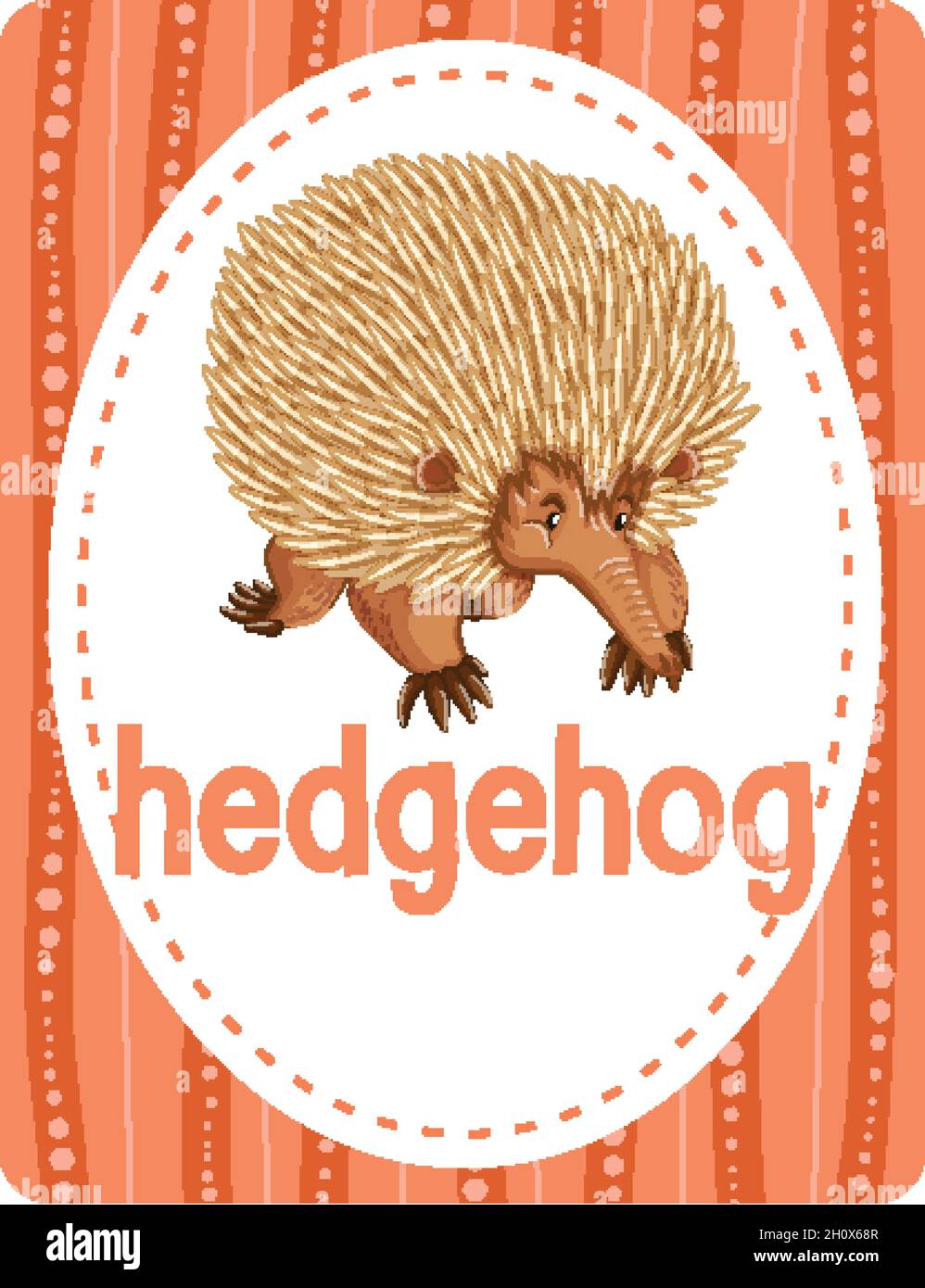 Vocabulary flashcard with word Hedgehog illustration Stock Vector Image ...