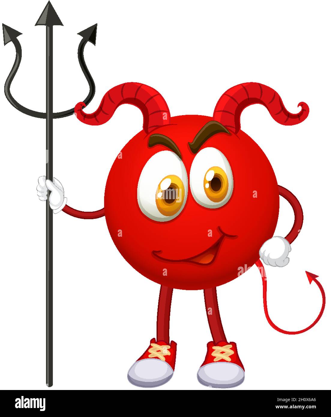 A Red Devil cartoon character with facial expression illustration Stock ...