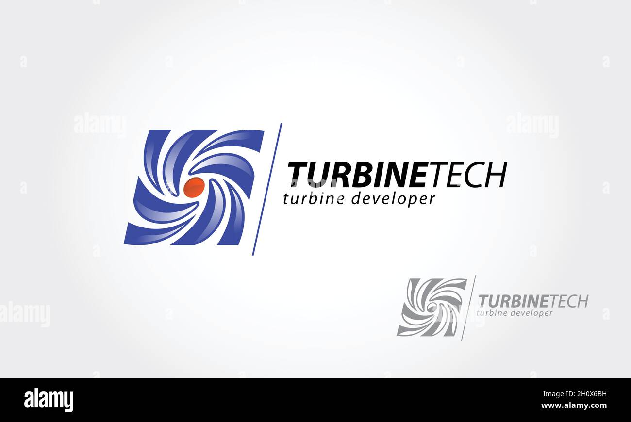 Turbine circular power abstract vector and logo design or template ...