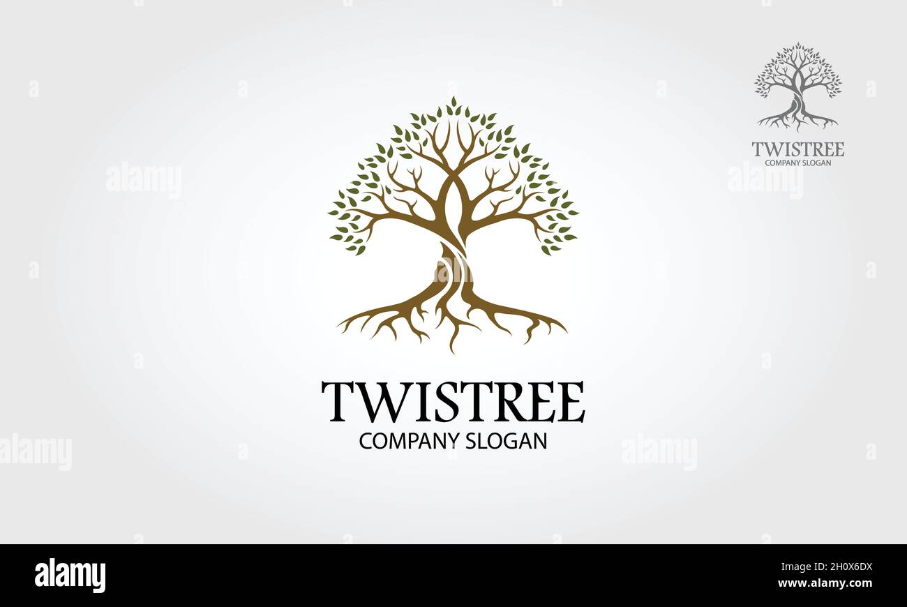 Twistree Vector Logo Template. A stylised tree icon symbol concept ...