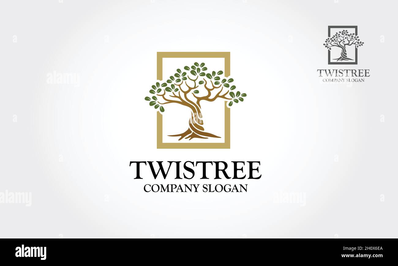 Twistree Logo Template. An illustration of two trunk twisting each ...