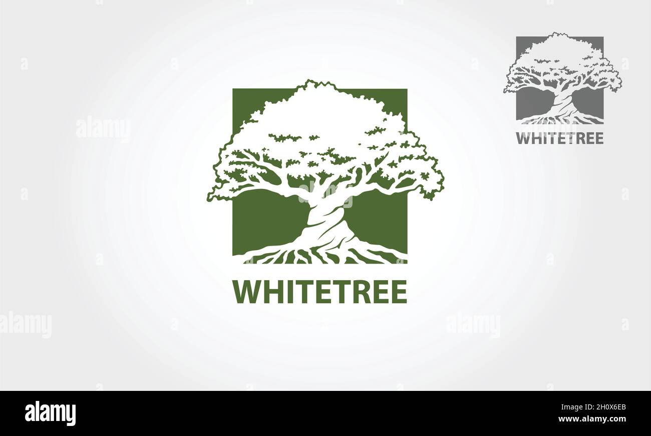 White Tree Vector Logo. The main symbol of the logo is a tree, this ...