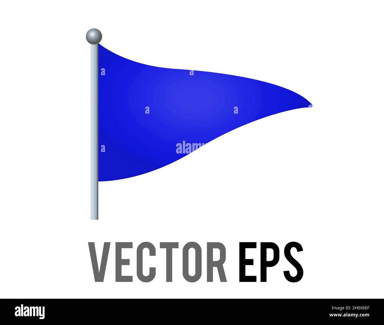 Blue flag waving in pole Stock Vector Images - Alamy