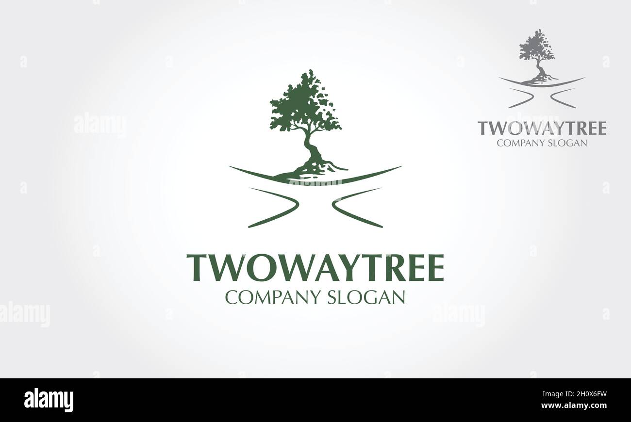 Two Way Tree Vector Logo Template is a great abstract logo design for ...
