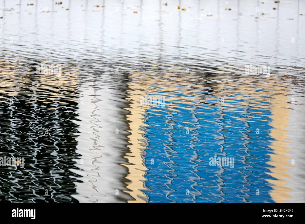 Blue water surface. The texture of water ripples on the surface of the ...
