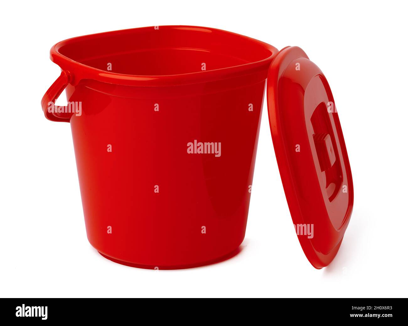 Single plastic bucket isolated on a white background Stock Photo - Alamy